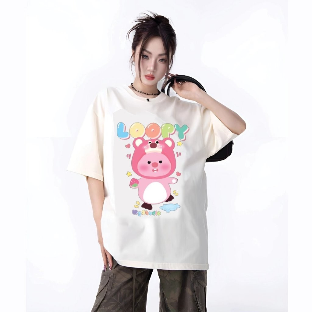 HOT Áo Thun HY KOREA Gấu Loopy Vải Cotton Co giãn 2 Chiều Dày Dặn Thấm ...