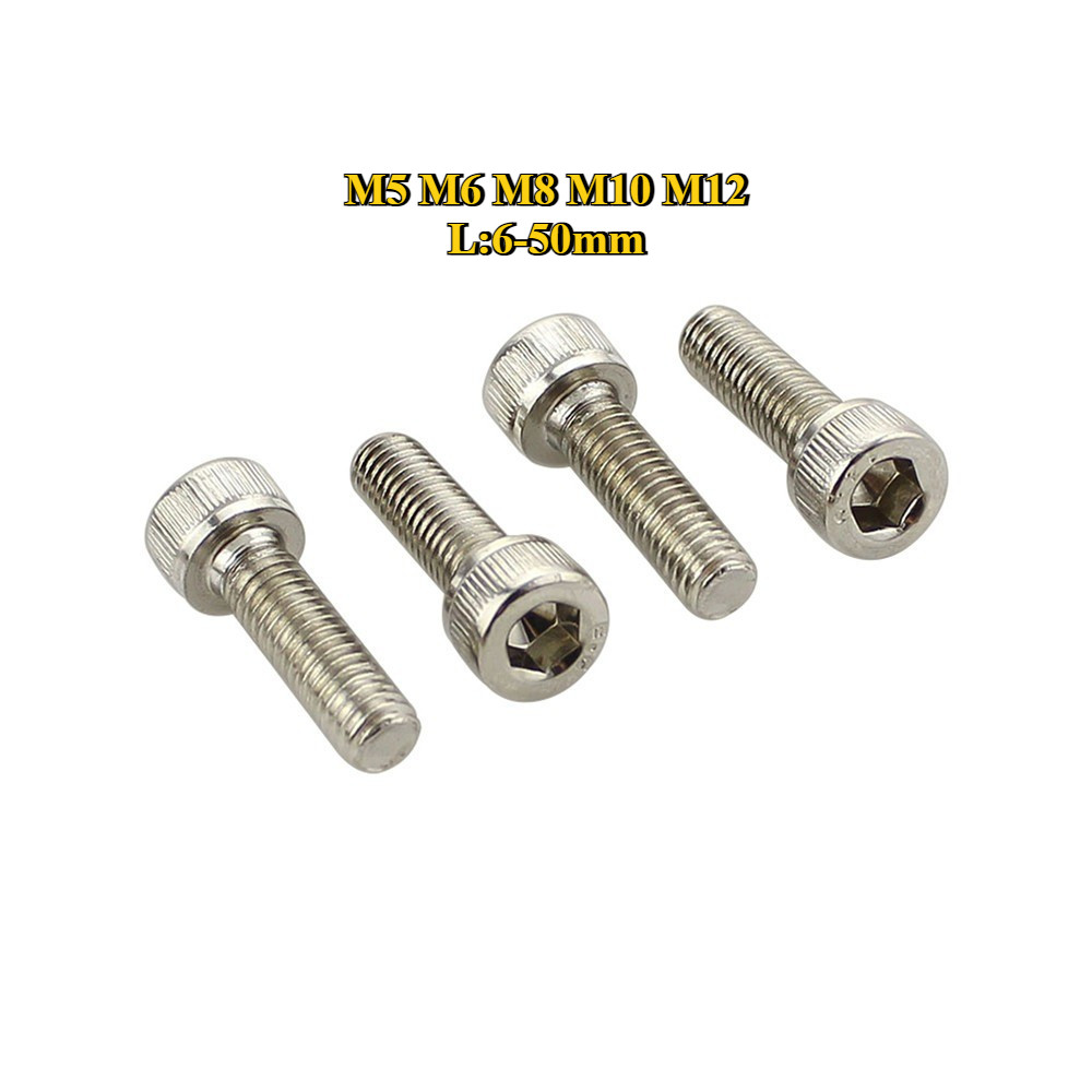 [BY-TH-w] M5-M6-M8-M10-M12 Hex Socket Head Cap Machine Screw Nickel ...
