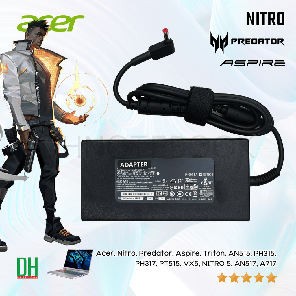 สายชาร์จ Acer 230W Nitro AN515, Helios PH315, Aspire VX5, Triton PT515 ...