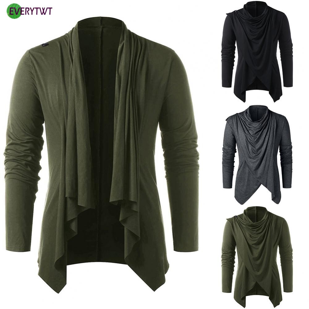 【EVER】Open Front Men's Casual Cardigan Featuring Asymmetrical Styling ...