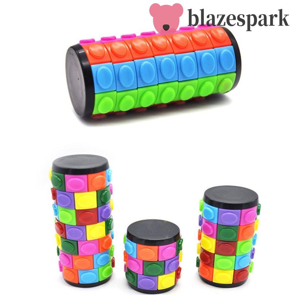Blazespark 3D กระบอกหมุน Magic Cube, พลาสติกทรงกระบอก 3D Corn Cube Tower, Stem ของเล่นเพื่อ ...