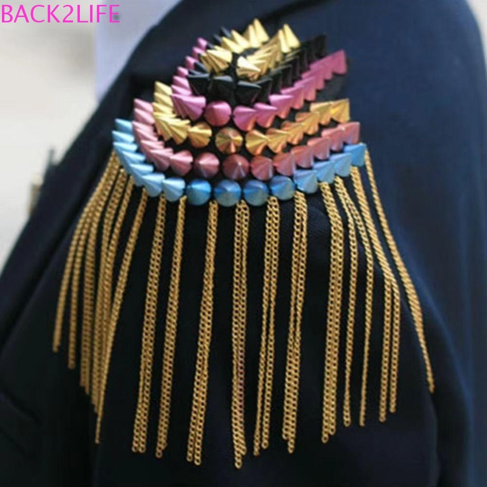Back2life Club พู่โซ่ Epaulette, Pin Cool Rivet ไหล่ป้าย, Retro เงา ...