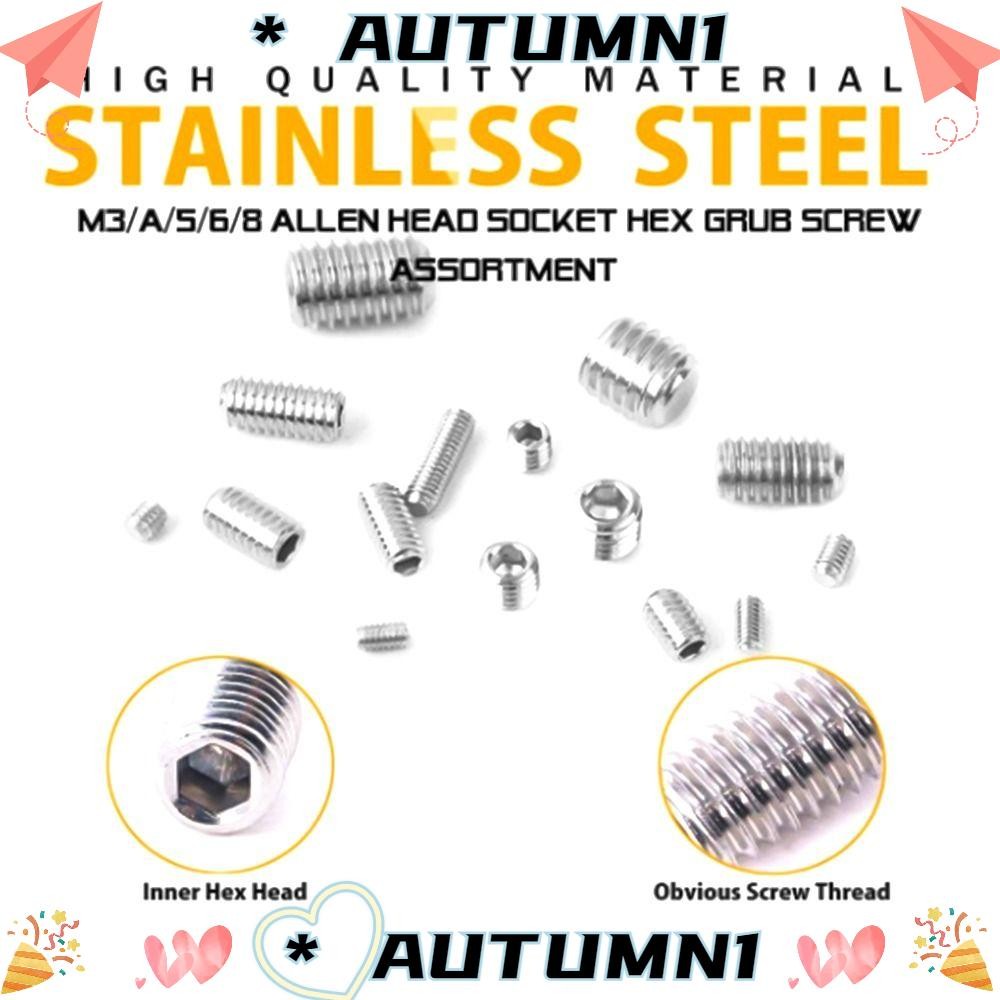 AUTUMN1 200 ชิ้น/300 ชิ้นซ็อกเก็ตหกเหลี่ยมสกรู Hex 304 สแตนเลส M2-M8 Assortment Kit | Shopee ...