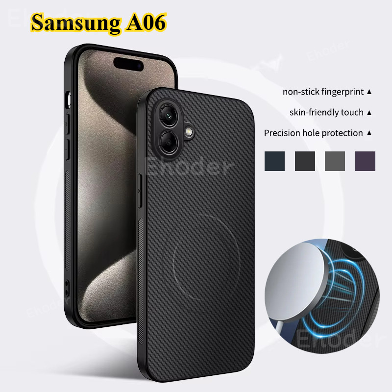 หรูหรา Matte สําหรับ Samsung Galaxy A06 A07 A17 4G 5G 2024 กรณีแม่เหล็กไร้สายสําหรับ ...