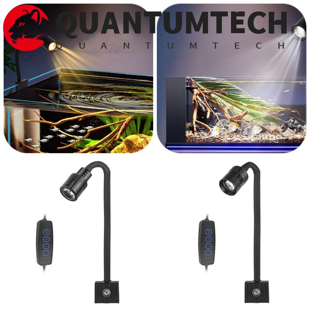 QUANTUMTECH โคมไฟคลิปตู้ปลา, 3 โหมดสีกันน้ําปรับโฟกัส Spotlight, 360 องศาหมุน 3W ปรับ LED ...