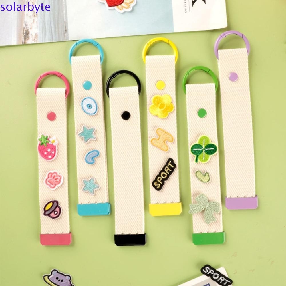 พวงกุญแจเชือกริบบิ้น SOLARBYTE, เชือกเส้นเล็กพวงกุญแจเรียบง่ายสีสันสดใส, สายรัดโทรศัพท์อเนก ...