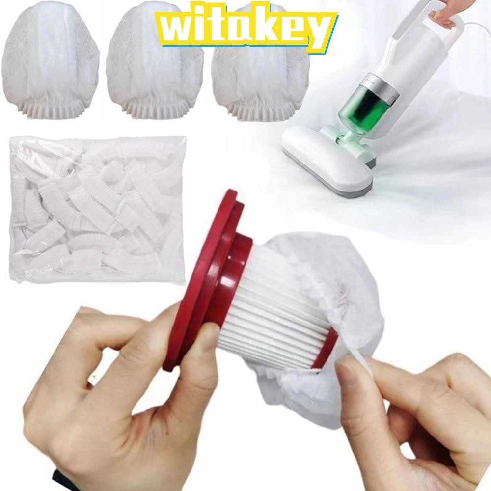 Witakey 100 ชิ้นกรองฝุ่น, ตาข่ายทนทานเครื่องดูดฝุ่นกรองตาข่าย, ไม่ทอแบบใช้แล้วทิ้งฝาครอบกันฝุ่น ...