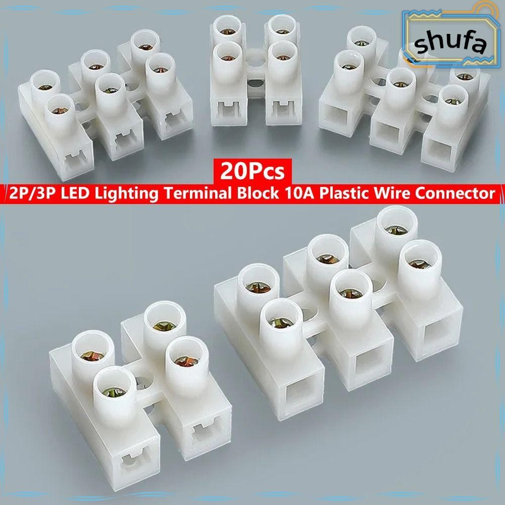 Shufa 20 ชิ้น LED Light Terminal Block, 2 In 2 Out 3 In 3 Out 2 P/3 P ...