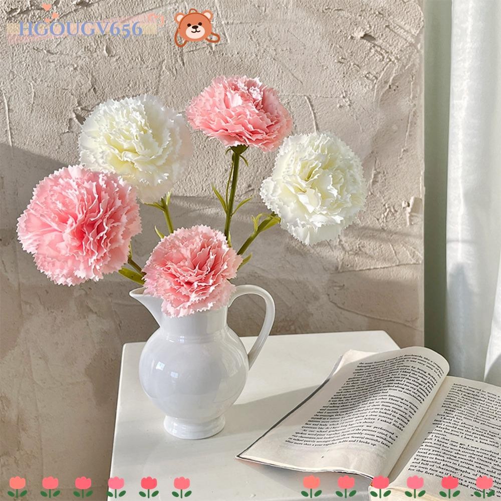 Hgougv656 ดอกไม้ประดิษฐ์, ดอกคาร์เนชั่นเดี่ยวจําลองดอกไม้, ดอกไม้ผ้าไหม ...