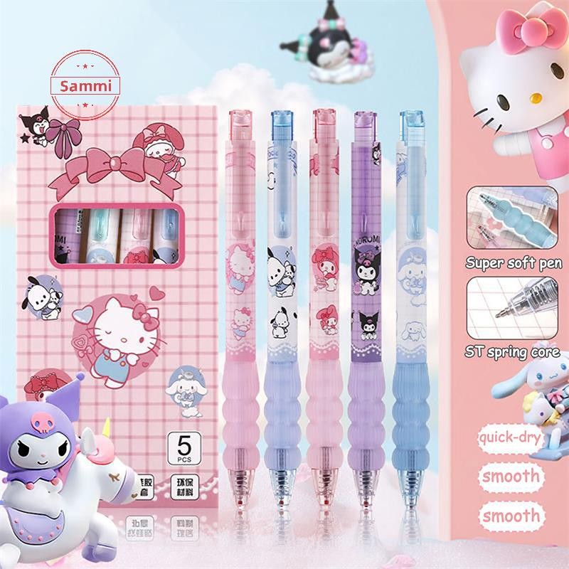 Sammi 5 ชิ้น/กล่องการ์ตูนน่ารัก Sanrio ปากกาเจล Hello Kitty เครื่อง ...
