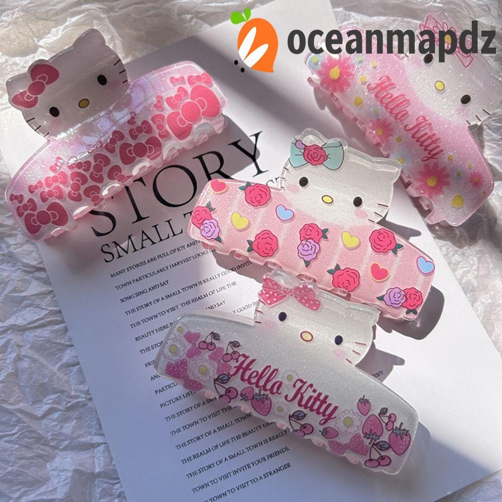 Oceanmapdz Y2K กิ๊บติดผมคิตตี้, อะนิเมะกรงเล็บผมคิตตี้น่ารัก, Kawaii สีชมพูประกายหวานกรดอะซิติก ...