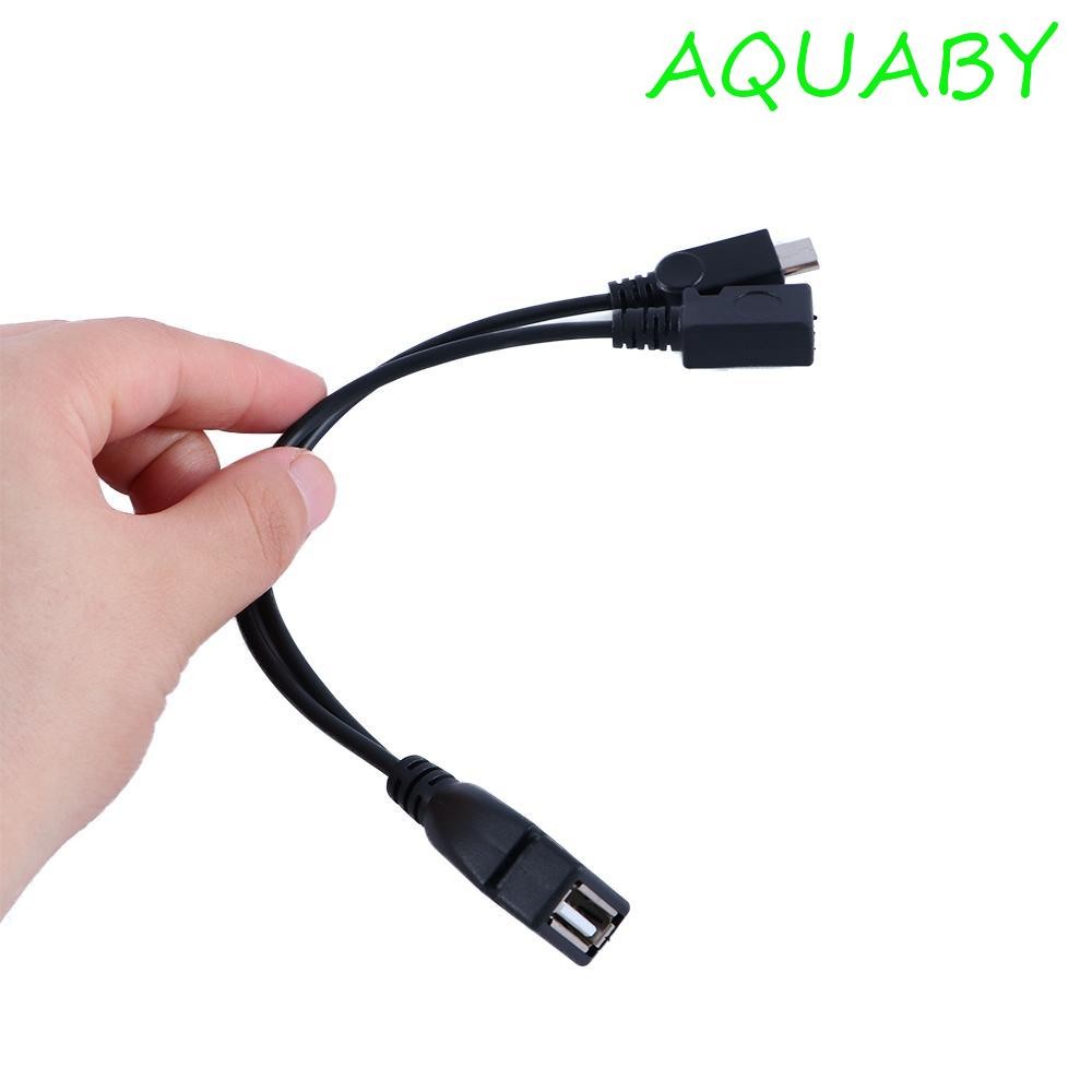 AQUABY อะแดปเตอร์ USB 2-in-1 20 ซม. สายไฟ USB OTG Micro USB Data Cable | Shopee Thailand