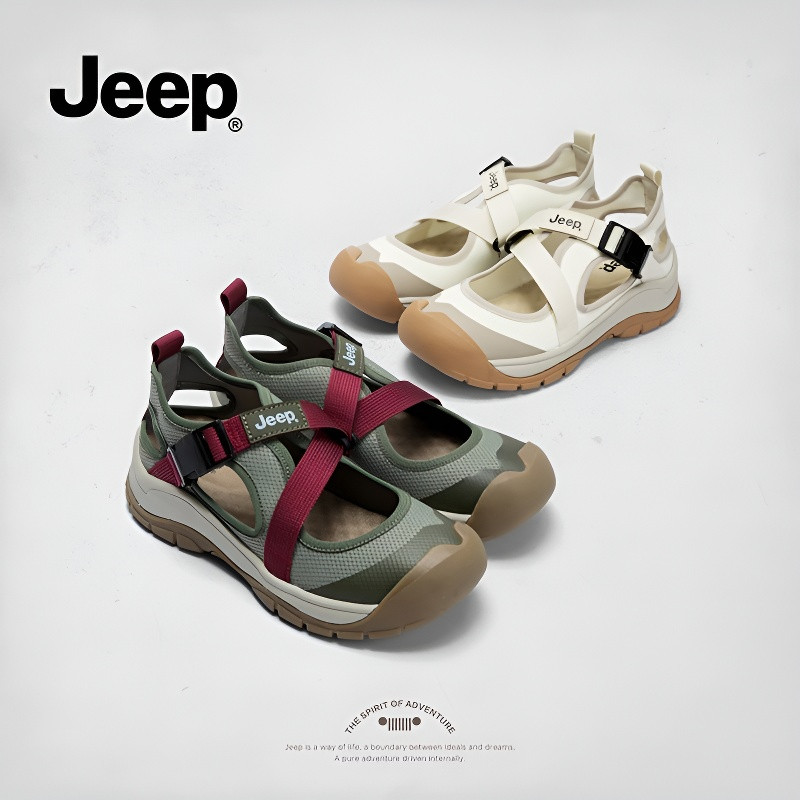 รองเท้าแตะผู้หญิง Jeep Mary Jane ของแท้ 100% รองเท้าแตะใหม่ปี 2025 พื้น ...