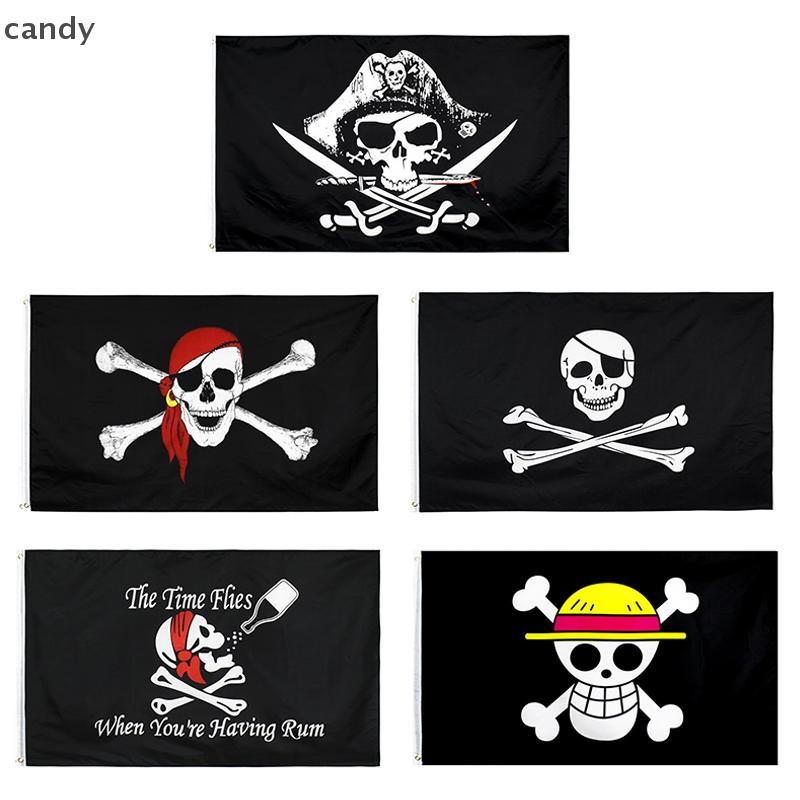 NDY One Piece Flag Skull Crossbones Pirate Flag Jolly Roger Double ...