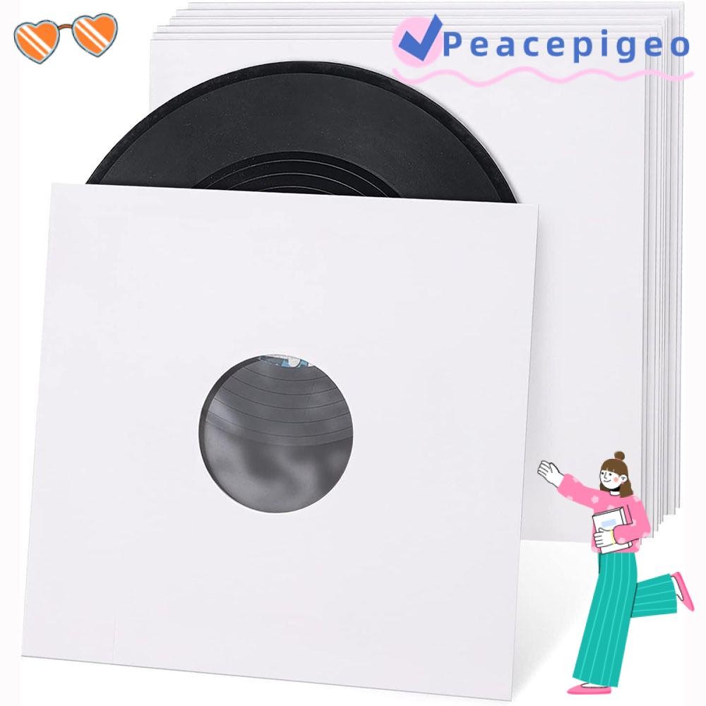 ปลอกบันทึกไวนิล PEACEPIGEO, ปกบันทึก LP สีขาวขนาด 7/10/12 นิ้ว, บันทึกแขนด้านนอกไวนิลแบบผนึกได้ ...