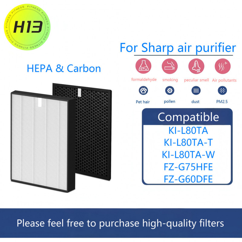 (H13) For Sharp air purifier filter KI-L80TA, KI-80E-T,KI-L80TA-T,KI ...