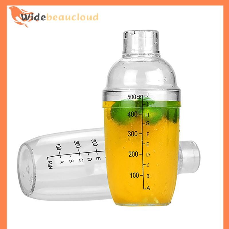 Widebeaucloud เครื่องปั่นค็อกเทลพลาสติก Hand Shaker ถ้วยพร้อมเครื่องชั่งน้ําหนัก 350ml/530ml ...