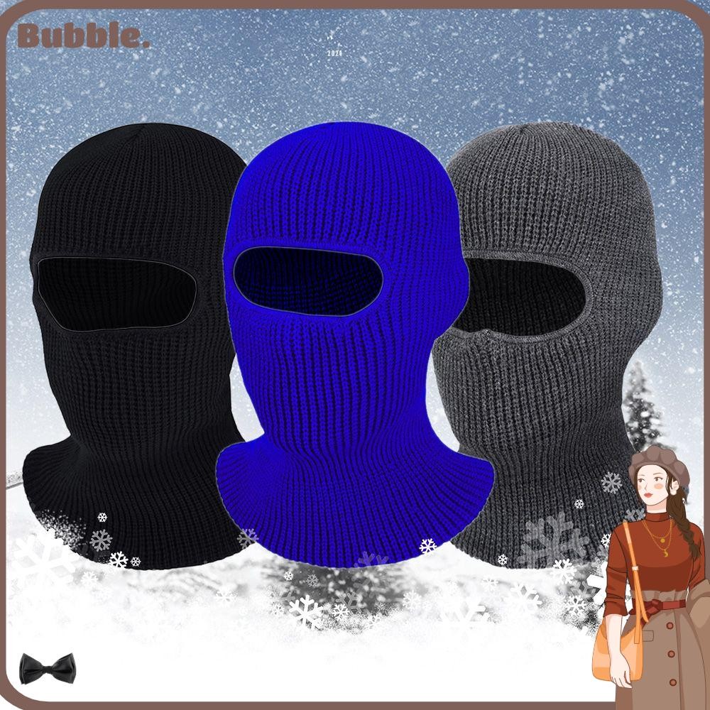 Bubble Full Face Cover Bonnet หมวกอบอุ่นฤดูหนาวถัก Beanies | Shopee ...