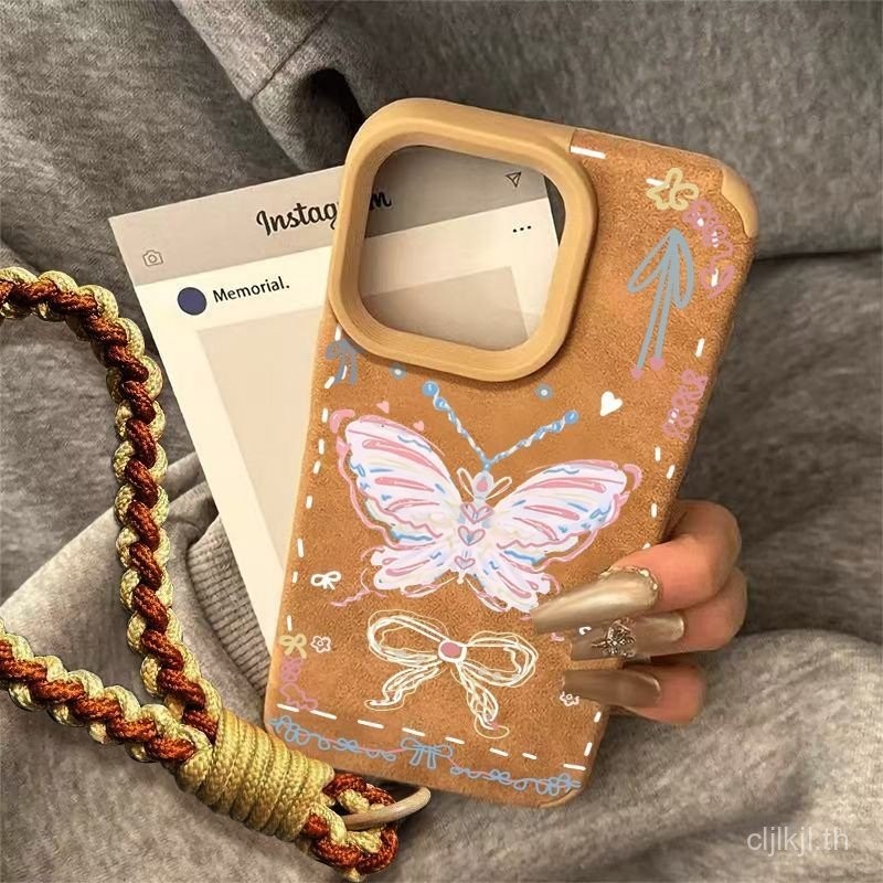 ลายผีเสื้อสีเคสโทรศัพท์มือถือ Apple 15เหมาะสำหรับ iPhone 16, 11-15 PRO ...