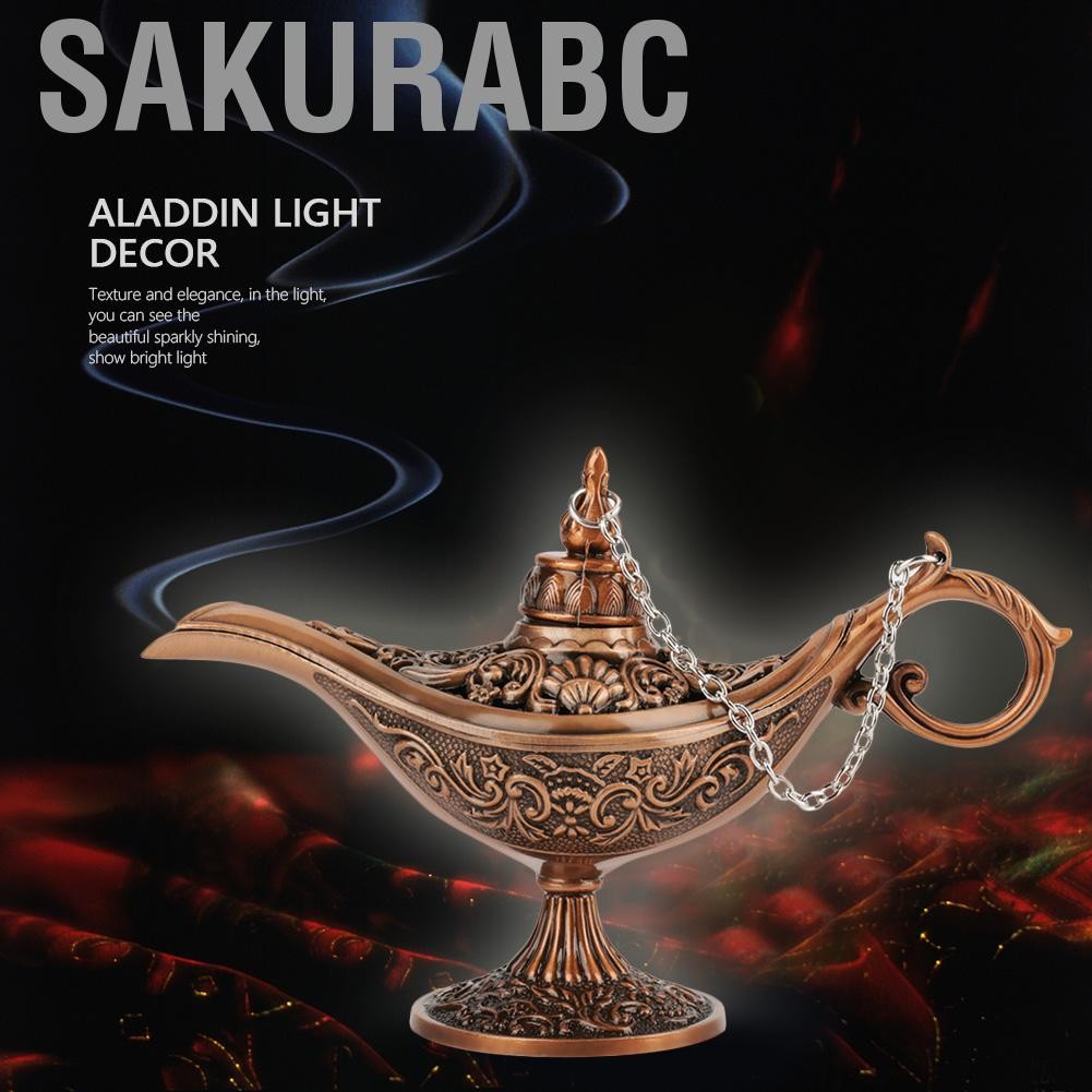 Sakurabc Aladdin Light Decor Magic Genie Wishing Lamp Pot สะสมสีตำนานย้อนยุคที่หายาก | Shopee ...