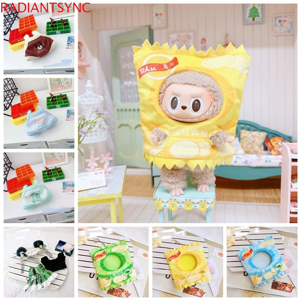 Radiantsync Labubu Time เสื้อผ้า, ของเล่นสะสมของเล่น 17 ซม.ผ้าฝ้ายตุ๊กตาอุปกรณ์เสริม Mini ...