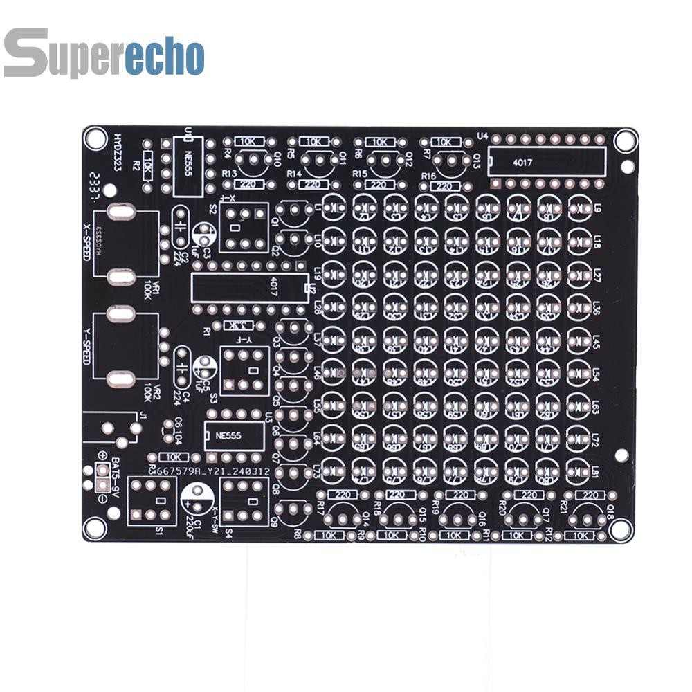 Cha-81 ไฟติดตาม LED ชุด DIY แหล่งจ่ายไฟ USB/แบตเตอรี่ 9x9 Dot Matrix ...