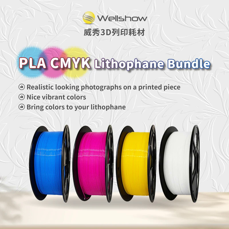 WELLSHOW CMYK PLA Lithophane bundle, 1.75mm Filament for 3d print ...