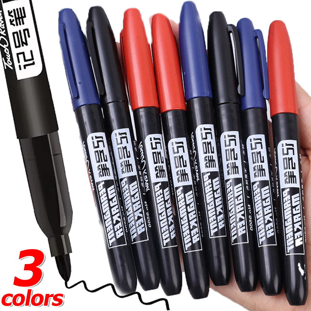 1.5 มม. Thin Nib Black Blue Red Ink Marker - ปากกามาร์กเกอร์ถาวรกันน้ํา ...