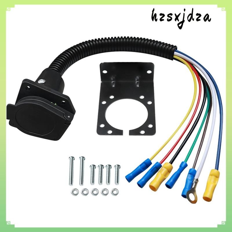 7 Pin Trailer Plug 7-Way RV Trailer Connector ไฟฟ้า Trailer ลวดอะแดปเต ...