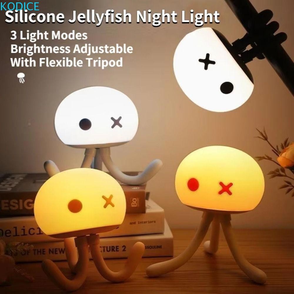 KODICE ซิลิโคนแมงกะพรุน Night Light, Deformable Touch Dimming LED ...