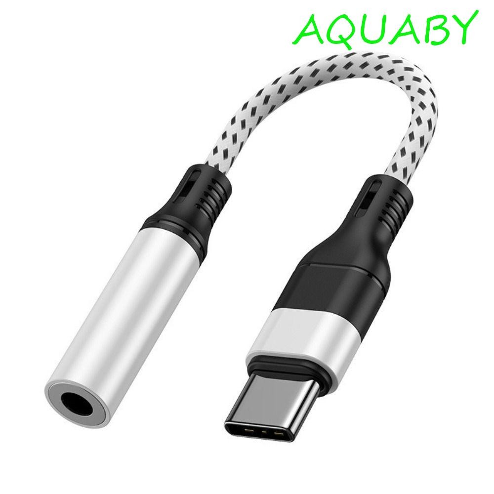 AQUABY อะแดปเตอร์หูฟัง, USB Type C 3.5 แจ็ค Type-C 3 5 แจ็คสายสัญญาณเสียง,สายหูฟังสาน Digital ...