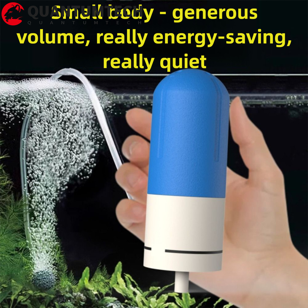 QUANTUMTECH Aquarium ออกซิเจนปั๊มลม,ปรับความเร็ว Ultra Quiet Air Compressor Aerator,ถังปลา ...