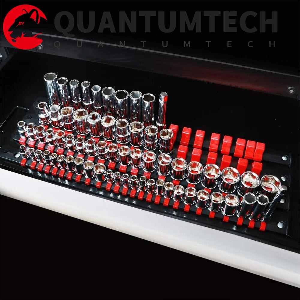 QUANTUMTECH ผู้ถือซ็อกเก็ต,ปรับโครงสร้างถาดซ็อกเก็ต,แบบพกพาขนาดกะทัดรัด 1/4 3/8 1/2 Best Secure ...