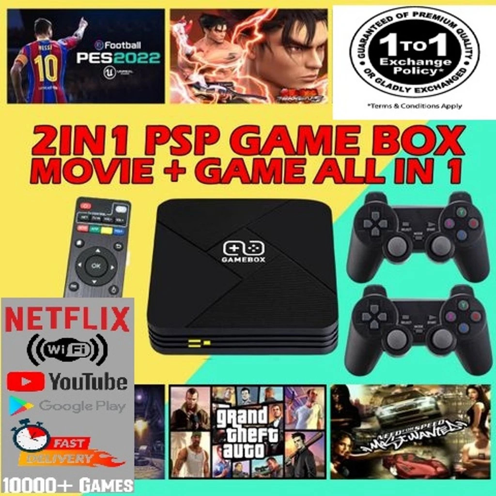 2024 ใหม่ Android TV Box + Game Box G5 2in1 4K HD เกมคอนโซล 10000 Retro ...