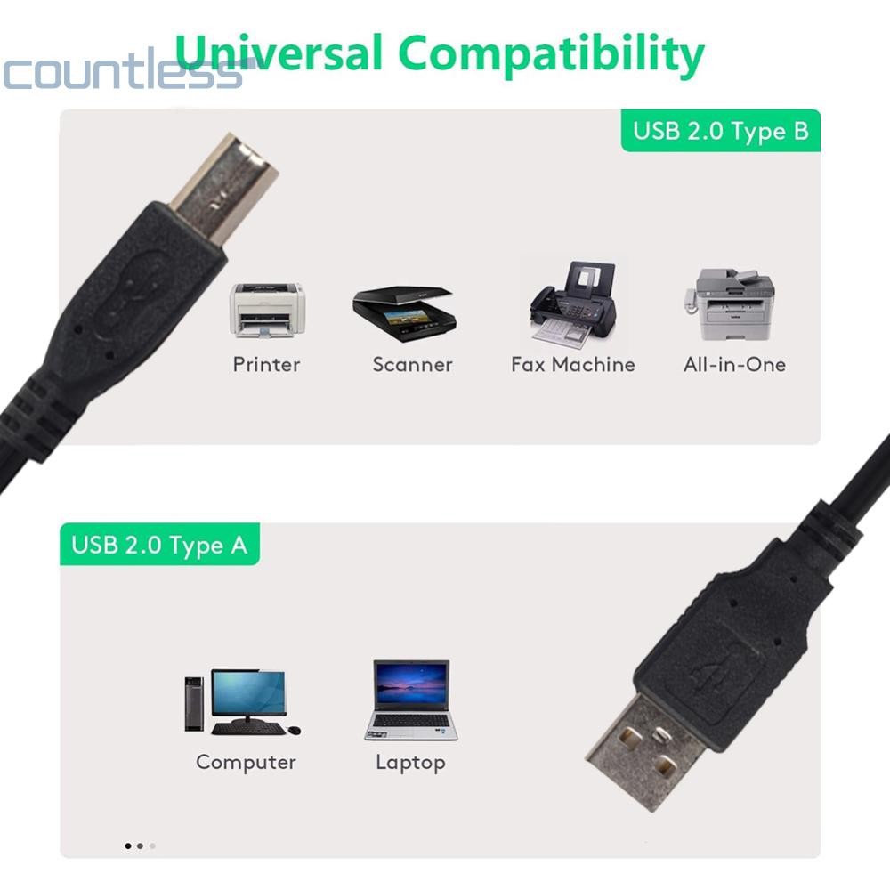 สายเครื่องพิมพ์ USB 2.0 Dual Shielding สาย USB C สําหรับ PC Scanner ...