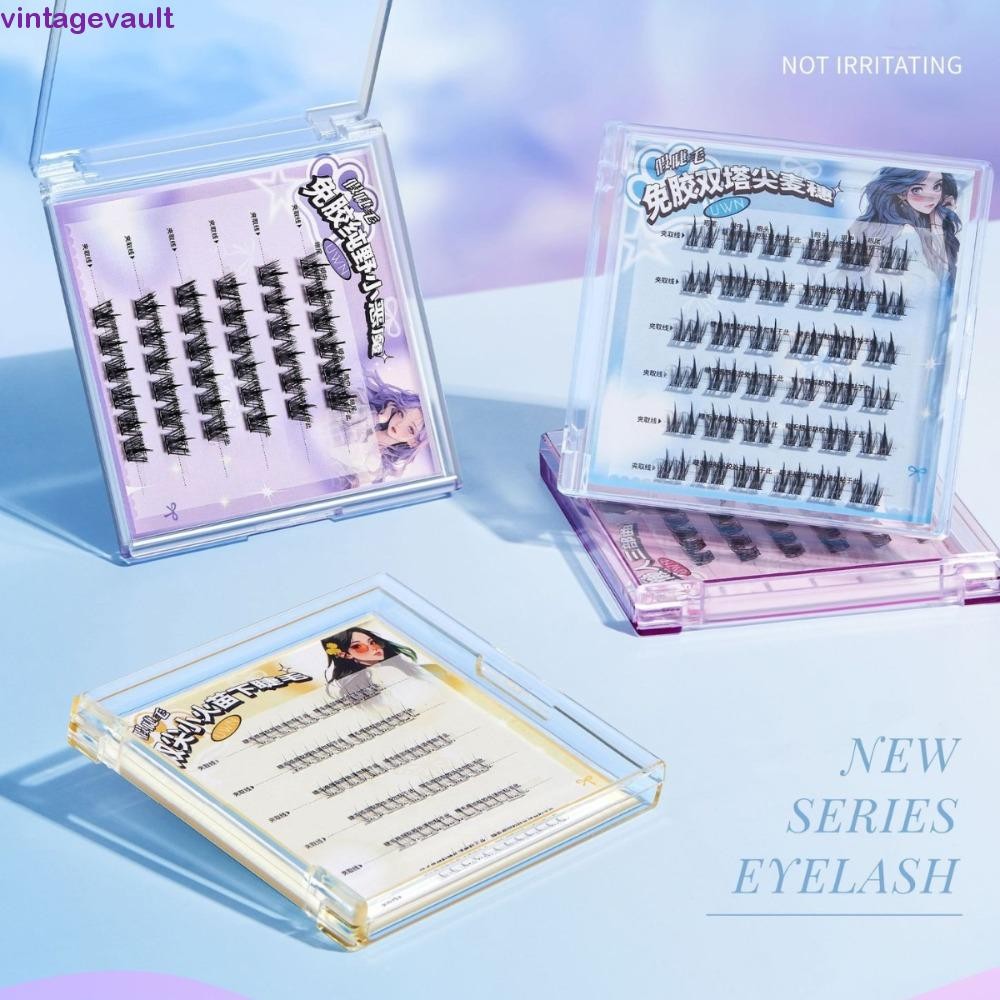 Vintagevault Self-Adhesive Lash Clusters, DIY Wispy กาวขนตาปลอม, Fluffy ...