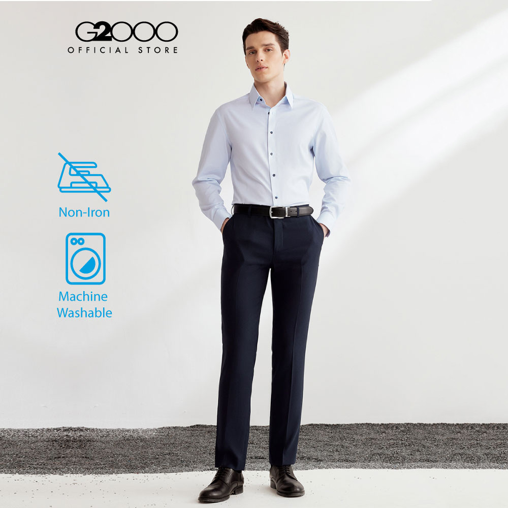 G2000 เสื้อเชิ้ตแขนยาวแบบทางการสำหรับผู้ชาย ทรง Smart Fit รุ่น 4112144261 BLUE | Shopee Thailand