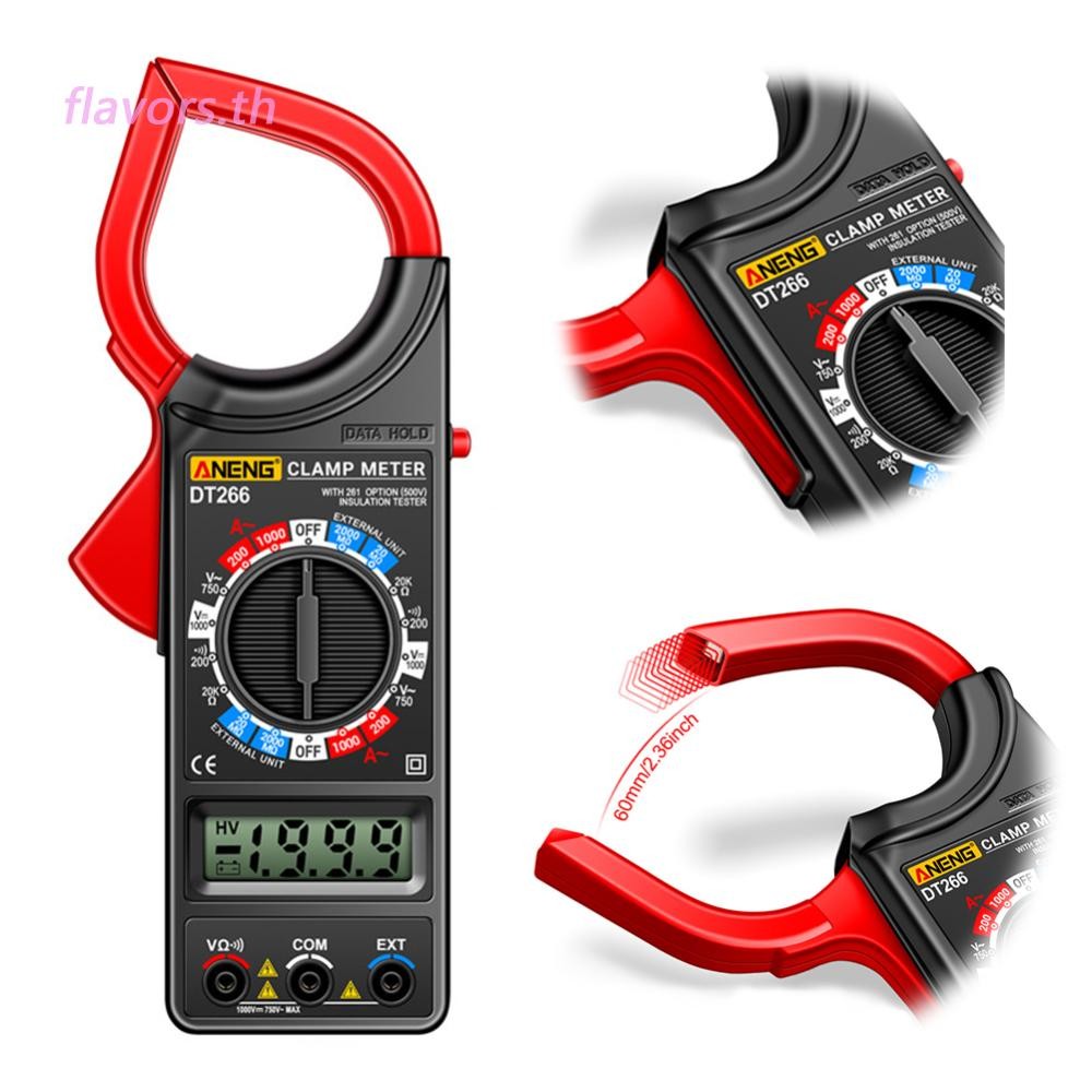 Digital Professional Clamp Meters LCD Clamp Ammeter Resistance Meter ...