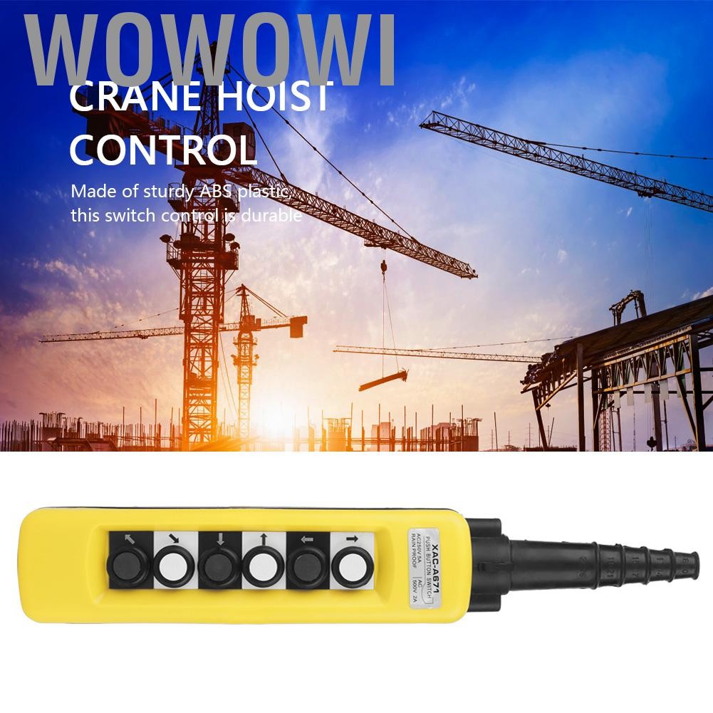 Wowowi HILITAND XAC A671 CRANE CHAN HOIST PUSH SWITCH SWITCH ปุ่มยกปุ่มตัวควบคุมจี้ 6 ปุ่ม ...