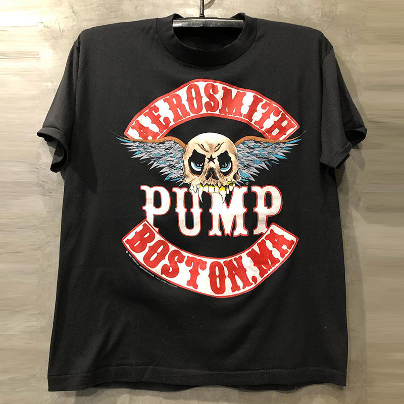 พร้อมสต็อกผ้าฝ้าย 100% Air Blacksmith Aerosmith Rock Band Vintage High ...