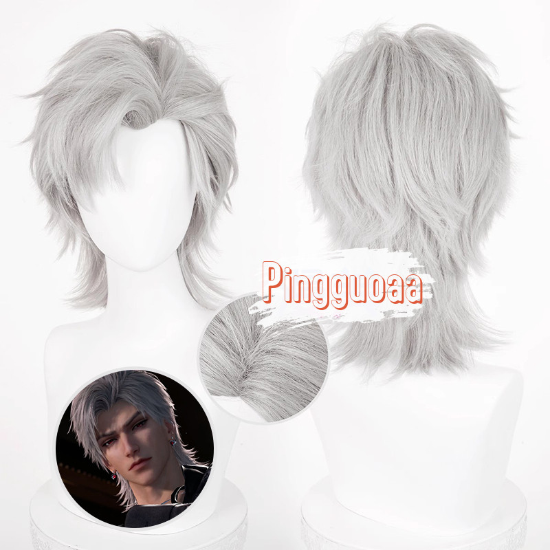 【Manmei】Love and Deepspace Wolfcut Sylus Cosplay Wig 38cm Short Gray ...