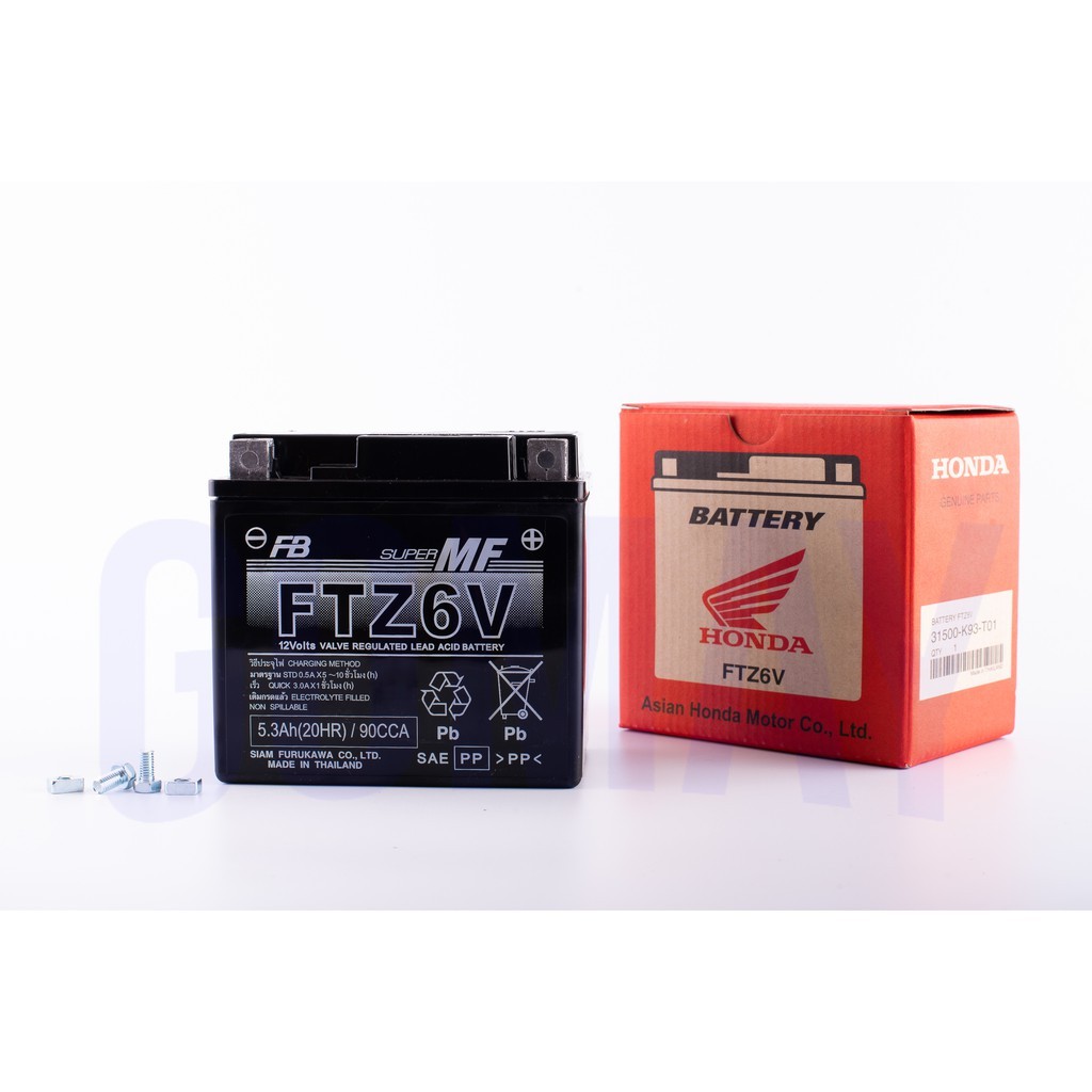 แบตเตอรี่ Honda แท้ FTZ6V ใช้กับรถรุ่น Click125i -150i, PCX, CBR-150 ...