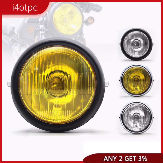 I4otpc ไฟหน้ารถจักรยานยนต์ 5.75 นิ้วรอบ Retro H2 ฮาโลเจน 12 V 35 W 2250lm ไฟหน้าด้านหน้าดัดแปลง ...