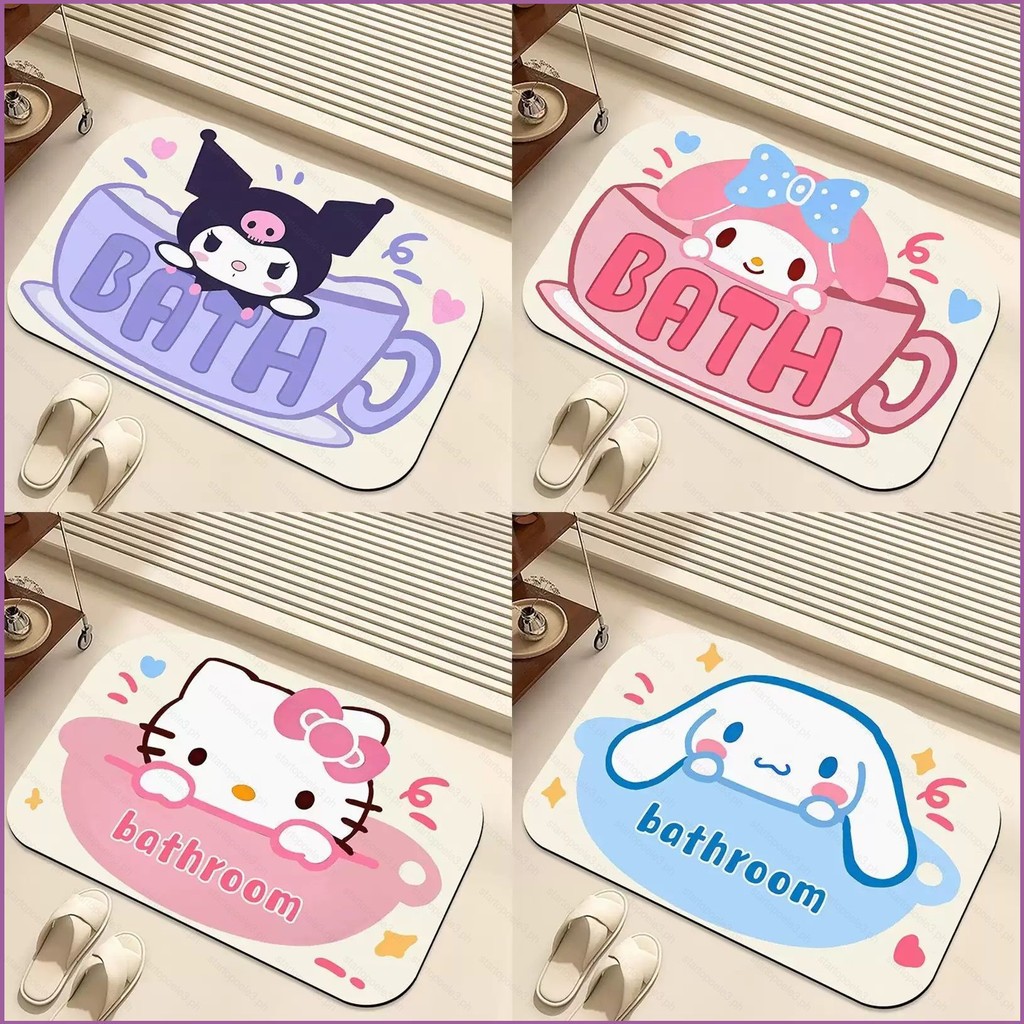 Ellen Sanrio Kuromi Hello Kitty พรมปูพื้นประตูทางเข้าเบาะพรมในร่มเสื่อ ...