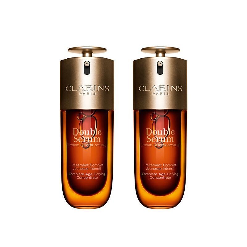 2 ขวดของเซรั่มซ่อมแซมและฟื้นฟู Clarins 9th Generation Double Essence ขนาด 75 มล. | Shopee Thailand