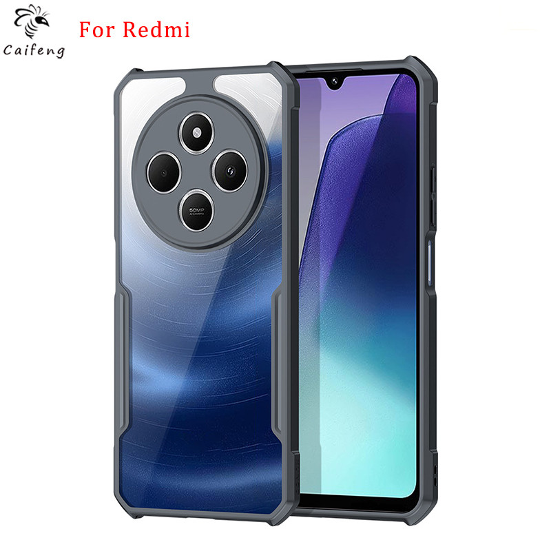 ใบมีดอะคริลิคใสกรณีโทรศัพท์สำหรับ Redmi 14C 13 13C 12 12C 11 11A 10 10X 10C 9 Prime 9A 9i 9C 8 ...