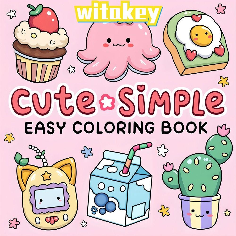 สมุดระบายสี WITAKEY, 22 หน้า CUTE & SIMPLE สมุดระบายสีกราฟฟิตี้, คุณภาพสูงตลกผ่อนคลายการศึกษา ...