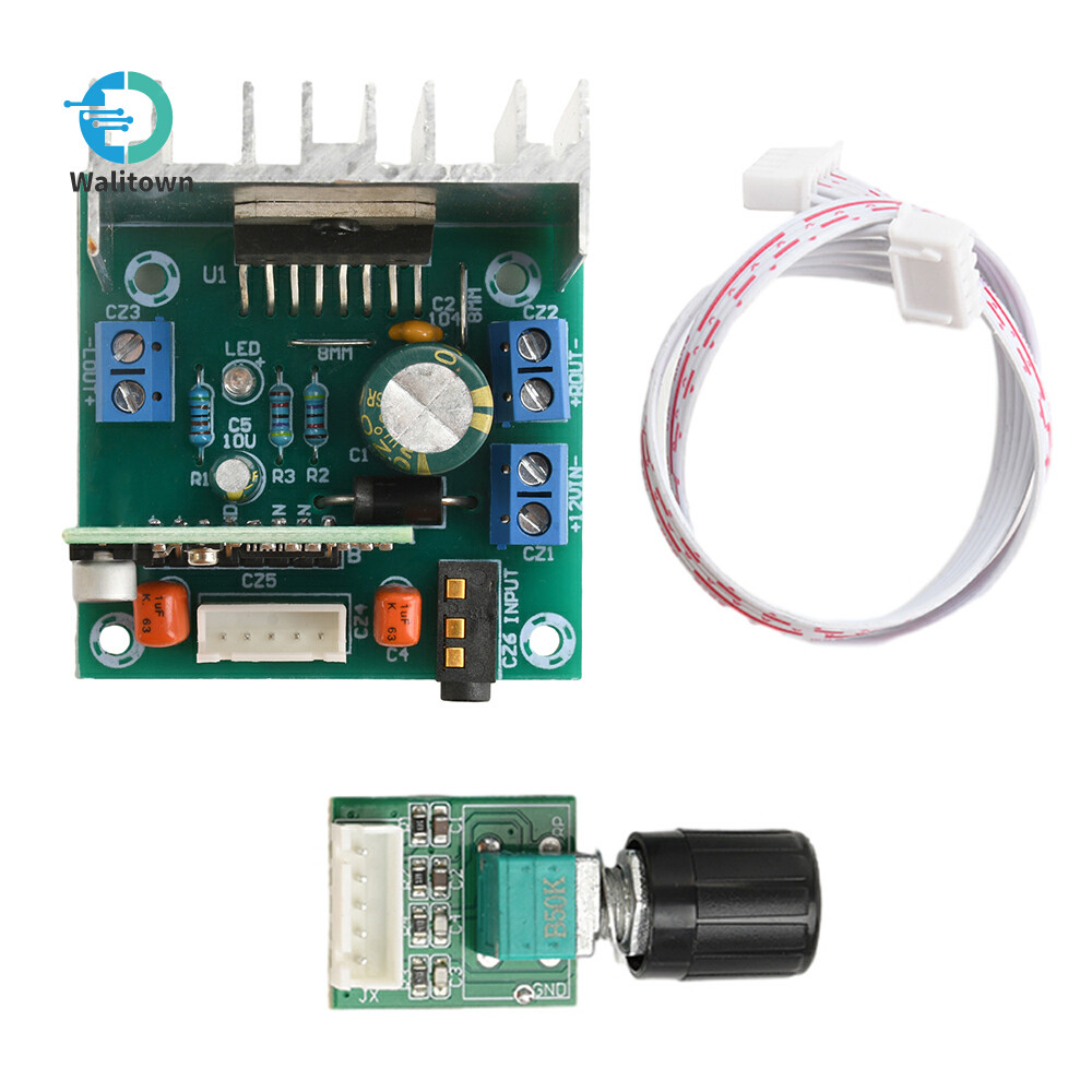 AC/DC 7-12V TDA7297 BT เครื่องขยายเสียงสเตอริโอไร้สายโมดูลรับเสียง Dual ...