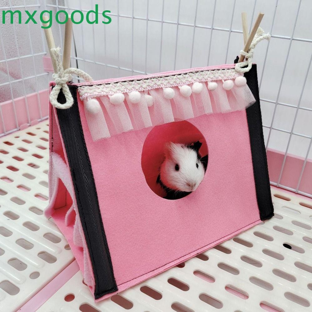 MXGOODS เต็นท์ซ่อนกระต่าย,บ้านเต็นท์กระต่ายสีฟ้าสักหลาด,ปฏิบัติพับเก็บได้สีชมพูหนูแฮมสเตอร์รัง ...
