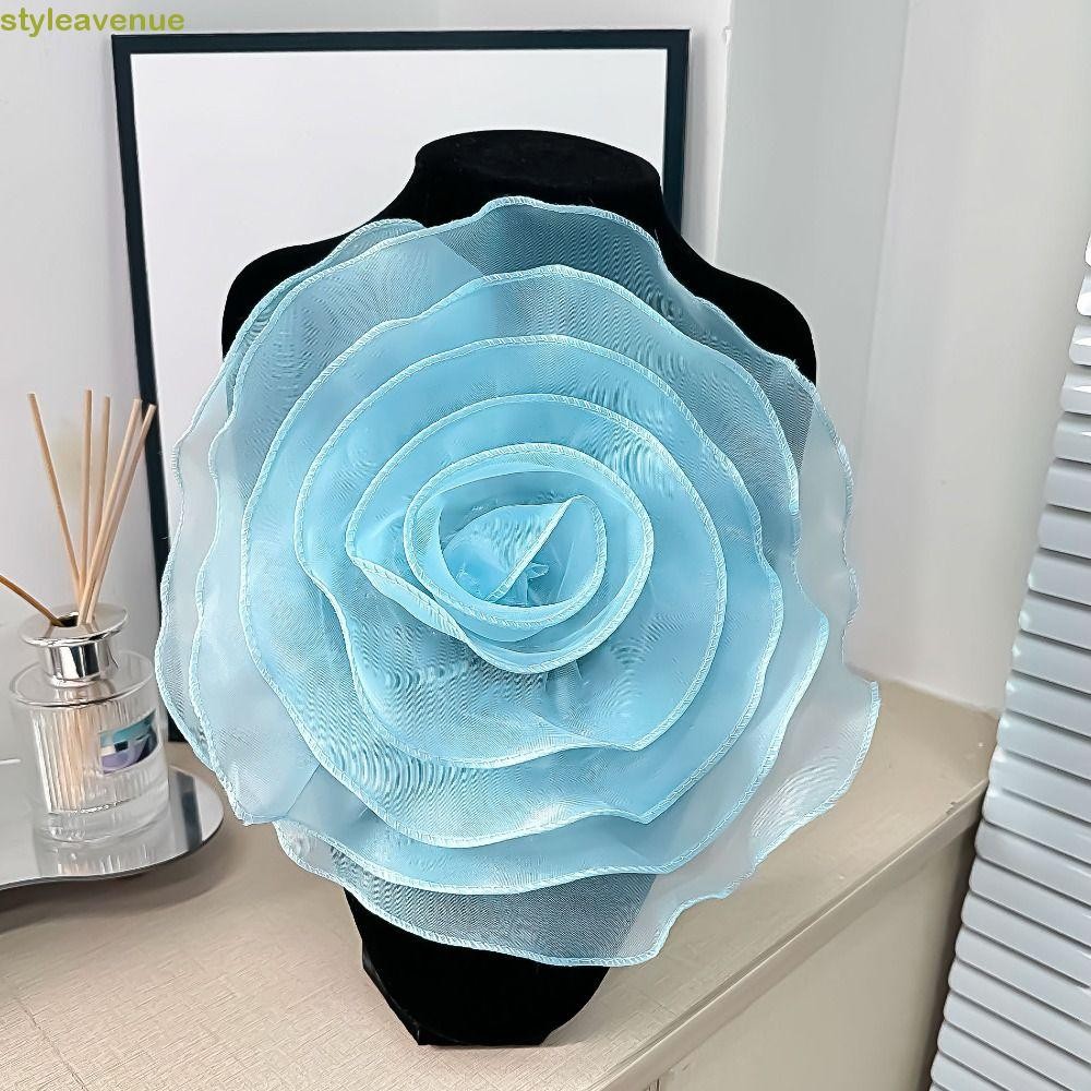 Styleavenue Organza ดอกไม้ขนาดใหญ่ Patch, หน้าอกดอกไม้ 3D เสื้อผ้า Patch, DIY Multi-layer ...